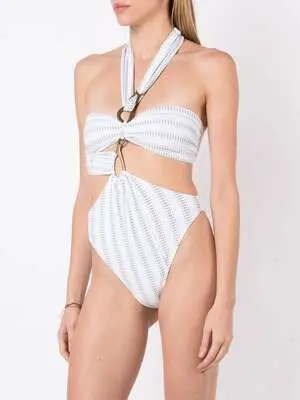 AMIR SLAMA Asymmetric Halter-neck Swimsuit