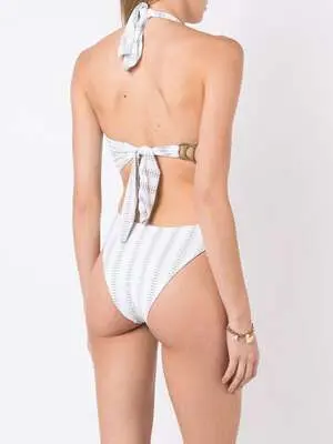 AMIR SLAMA Asymmetric Halter-neck Swimsuit