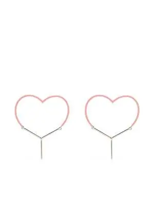 Y/project Two-tone Heart-shape Earrings - Pink