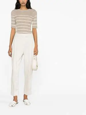 Brunello Cucinelli High-waisted Cropped Trousers