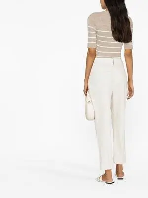 Brunello Cucinelli High-waisted Cropped Trousers