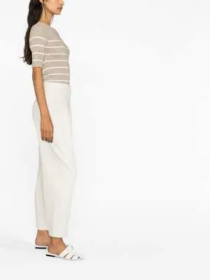 Brunello Cucinelli High-waisted Cropped Trousers