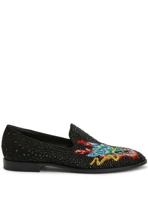 GIUSEPPE ZANOTTI Dragon Crystal Rhinestone-embellished Loafers