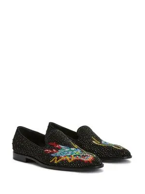 GIUSEPPE ZANOTTI Dragon Crystal Rhinestone-embellished Loafers