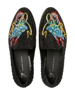 GIUSEPPE ZANOTTI Dragon Crystal Rhinestone-embellished Loafers