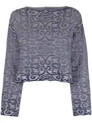 Emporio Armani Patterned Intarsia Knit Jumper - Blue