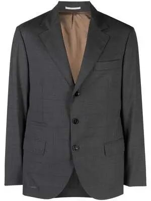 Brunello Cucinelli Fine-check Tailored Blazer - Grey