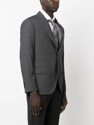 Brunello Cucinelli Fine-check Tailored Blazer - Grey