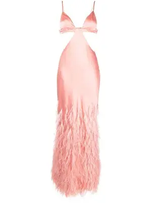 Cult Gaia Raisa Feather-trim Gown - Pink