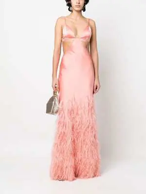 Cult Gaia Raisa Feather-trim Gown - Pink
