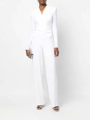 Talbot Runhof Long-sleeve Wrap Jumpsuit