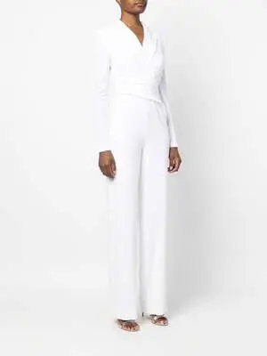 Talbot Runhof Long-sleeve Wrap Jumpsuit