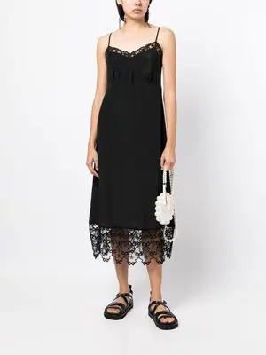 Simone Rocha Lace-trim Slip Dress - Black