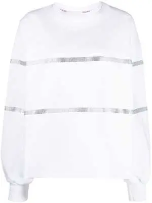Gcds Crystal-embellished Sweatshirt - White