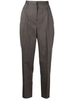 Tory Burch High-waisted Tapered Trousers - Grey