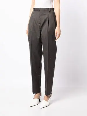 Tory Burch High-waisted Tapered Trousers - Grey