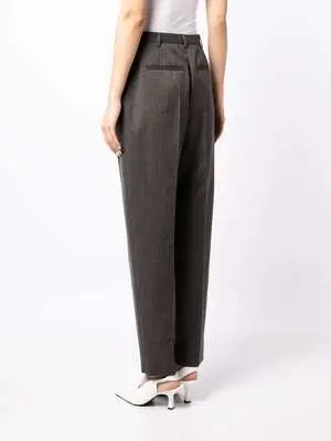 Tory Burch High-waisted Tapered Trousers - Grey