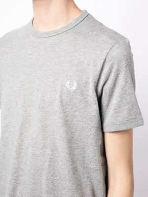 Fred Perry Ringer Logo-embroidered T-shirt - Grey