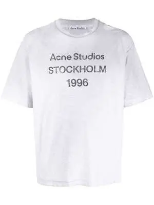 Acne Studios Logo Stockholm 1996-Print T-Shirt - Grey | Editorialist