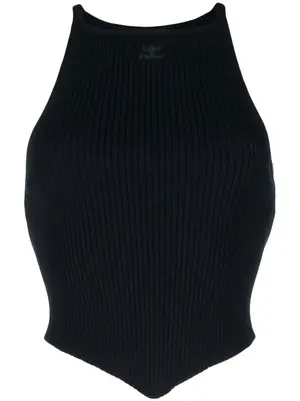 COURREGES Pointy Rib-knit Tank Top