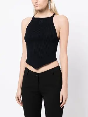 COURREGES Pointy Rib-knit Tank Top