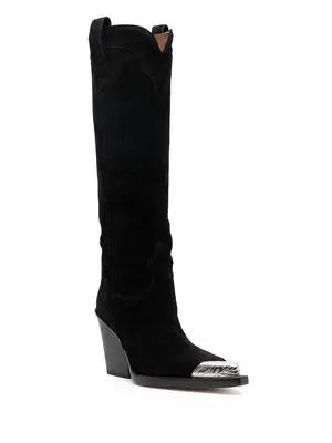 Paris Texas 100mm Suede Knee-length Boots