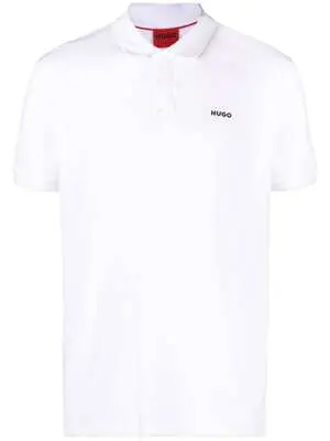 Hugo Chest Logo-print Polo Shirt - White