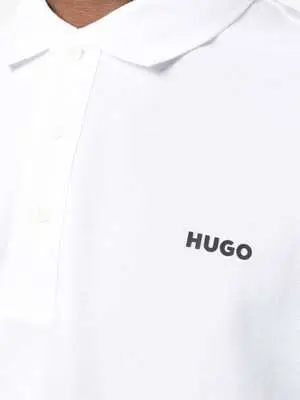 Hugo Chest Logo-print Polo Shirt - White