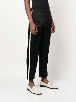 Saint Laurent Embroidered-logo Striped Track Pants