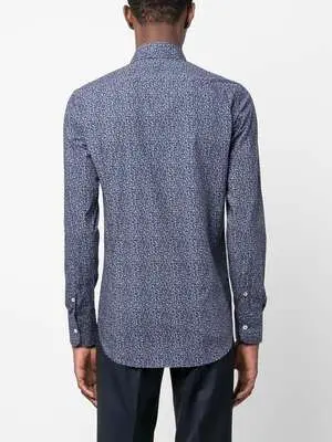 Canali Floral-pattern Print Classical Shirt