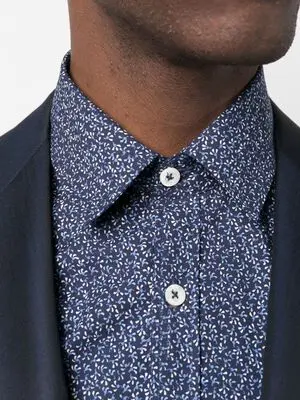 Canali Floral-pattern Print Classical Shirt