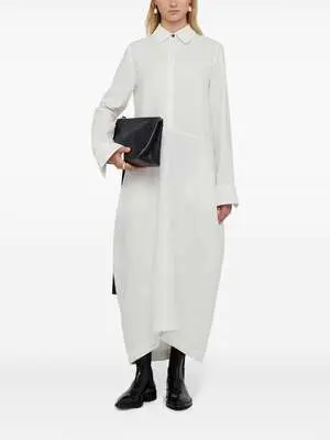 JIL SANDER Linen Long-sleeve Shirt Dress - White