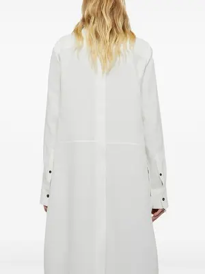 JIL SANDER Linen Long-sleeve Shirt Dress - White