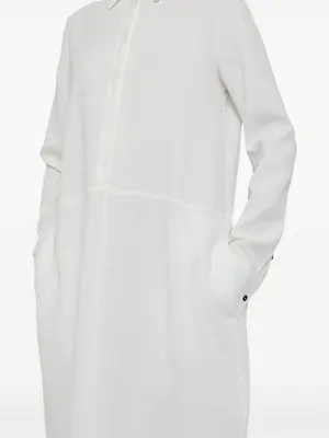 JIL SANDER Linen Long-sleeve Shirt Dress - White