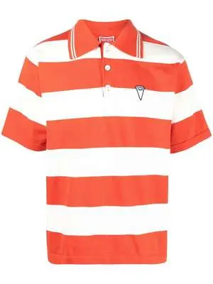 Kenzo Logo-print Striped Polo Shirt - Orange