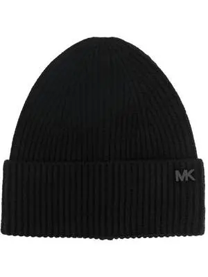 Michael Kors Logo-lettering Knitted Beanie - Black