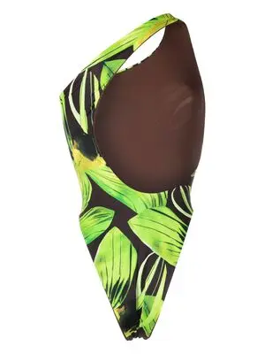 LOUISA BALLOU Floral-print Swimsuit - Green