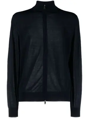 Zegna Fine Knit Wool Zip-up Cardigan