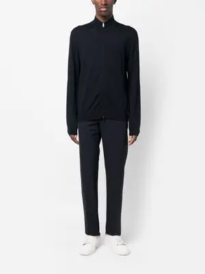Zegna Fine Knit Wool Zip-up Cardigan