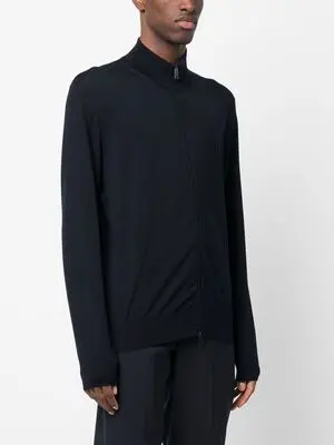Zegna Fine Knit Wool Zip-up Cardigan