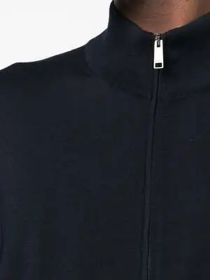 Zegna Fine Knit Wool Zip-up Cardigan