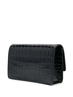Philipp Plein Crocodile-embossed Clutch - Black