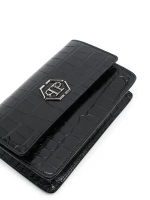 Philipp Plein Crocodile-embossed Clutch - Black