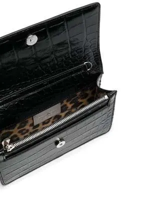 Philipp Plein Crocodile-embossed Clutch - Black