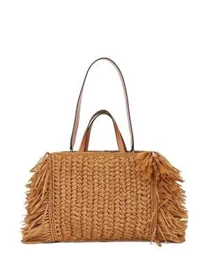 Etro Embroidered-logo Woven Tote Bag