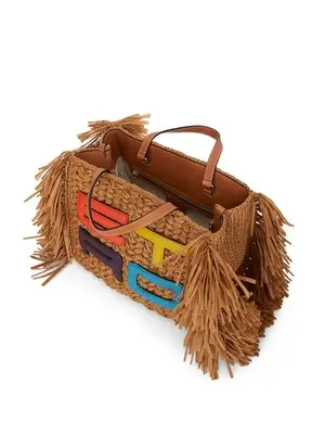 Etro Embroidered-logo Woven Tote Bag