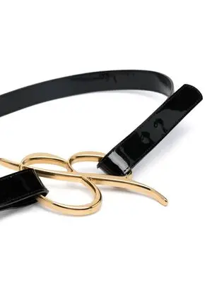 Blumarine Leather Logo Belt