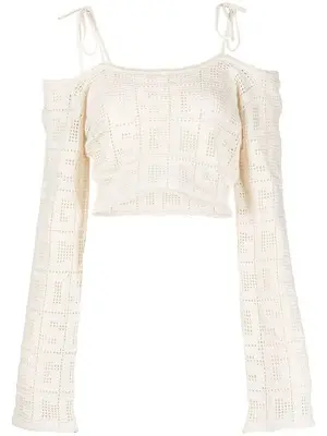 Gcds Crochet-knit Logo Crop Top