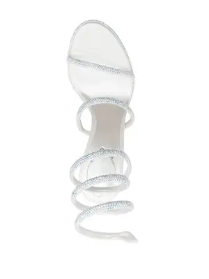 Rene Caovilla Crystal-embellished Leather Sandals - Neutrals