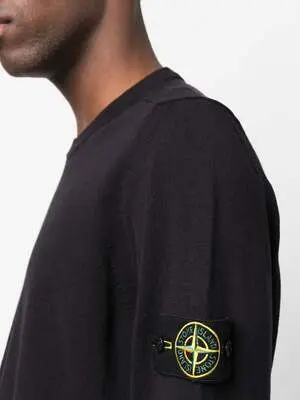 Stone Island Compass-patch Crew-neck Sweater